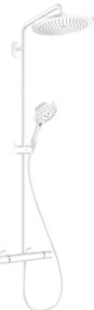 Hansgrohe Croma Select S, Showerpipe 280 1jet s termostatem a ruční sprchou Raindance Select S 120 3jet, matná bílá, HAN-26890700