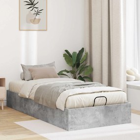 Ottoman postel Betonově Šedá 90 x 190 cm Dřevěný materiál 3409296