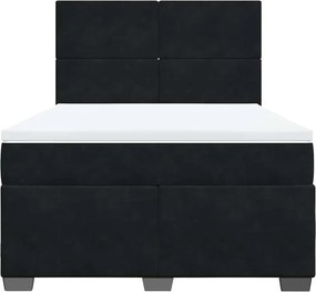 Box spring postel s matrací černá 160x200 cm samet 3290950
