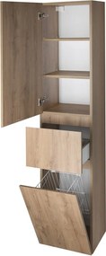 Aqualine Aqualine, ALTAIR vysoká skříňka s košem 40x184x31cm, dub emporio, AI485L
