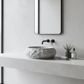 Rea Mika Gabro, umyvadlo na desku 480x380x155 mm, imitace kamene-šedá, REA-U0633