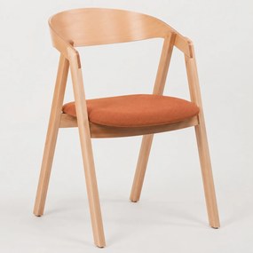 Stima bukové křesílko GURU s čalouněným sedákem buk LUX terracotta 10