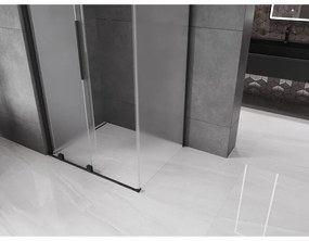 Mexen Velar, sprchový kout s posuvnými dveřmi 100 x 70 cm, 8mm sklo námraza, černá matná, 871-100-070-31-70