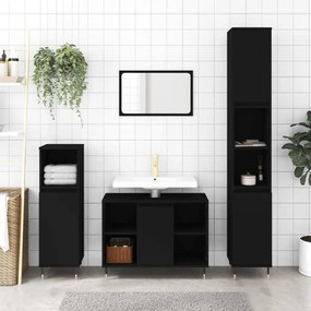 vidaXL Koupelnová skříňka 30x30x100 cm kompozitní dřevo [831555] Barva: Černá