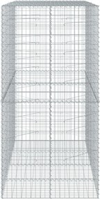 Gabionový koš s víkem 200 x 100 x 200 cm pozinkované železo 3295227