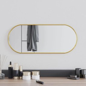 Nástěnné zrcadlo zlaté 60x25 cm oválné - Default Title