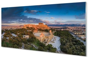 Obraz na skle Řecko Panorama architekturu Athens 125x50 cm