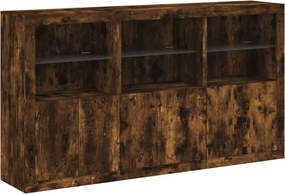 Příborník s LED osvětlením kouřový dub 181,5 x 37 x 100 cm 3209153