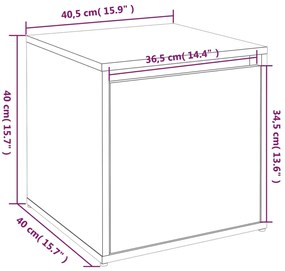 Úložný box se zásuvkou lesklý bílý 40,5 x 40 x 40 cm kompozit - Default Title