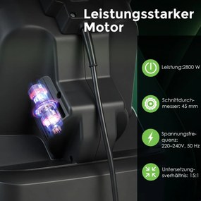Costway 2800 W elektrický drtič s 50 L sběrná nádoba štěpkovač