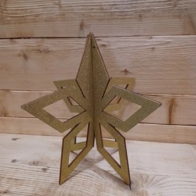 Vánoční ozdoba zlatá hvězda, 3D, 30 cm