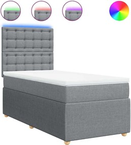 Box spring postel s matrací světle šedý 100 x 200 cm textil 3294281