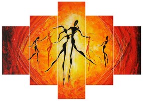 Gario Ručně malovaný obraz Nádherný tanec - 5 dílný Rozměry: 100 x 70 cm