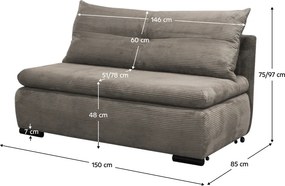 Rozkládací křeslo, šedobéžová Taupe, KENY 2R