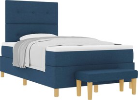Postel s boxspringem s čelo Modrá 190 x 120 cm textil 3344288