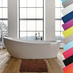 MSV PEBBLES koupelnová předložka 40 x 60 cm hnědá / Polyester, PU pěna