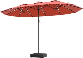 Costway Dvojitý slunečník 460 x 285 cm slunečník s LED