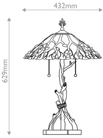 Quoizel QZ-WHISPERING-TL-VB - Stolní lampa Tiffany WHISPERING 2xE27/60W/230V