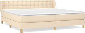 Box spring postel s matrací krémová 200x200 cm textil 3127154