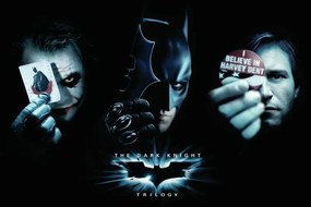 Umělecký tisk The Dark Knight Trilogy - Trio, (40 x 26.7 cm)