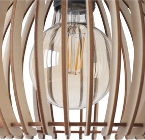 Závěsné svítidlo Timber 6, 1x dřevěné stínítko, (fi 21 cm)