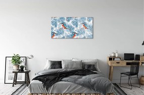 Obraz na skle Malované pták na větvi 100x50 cm