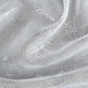 VÁNOČNÍ ZÁCLONA NA KROUŽCÍCH SNOW 140X250 CM VZOROVANÁ