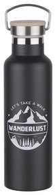 WANDERLUST Termoska s rukojetí 650 ml - černá