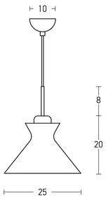 Zambelis 180066 závěsné svítidlo matně bílé, 1xE27, ø25cm