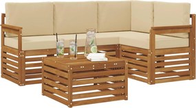 Venkovní pohovková souprava 5 ks Přirozená a Béžová Polyester 3374758