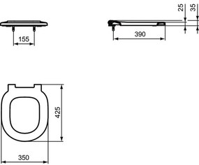 Ideal Standard Connect Freedom WC sedátko bez poklopu E822601