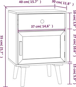 vidaXL Noční stolek 40 x 30 x 55 cm kompozitní dřevo [352142] Barva: Hnědá