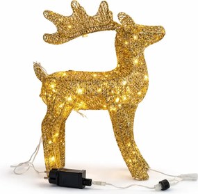 3D LED svítící jelen 40 cm, teple bílý, IP44 venkovní