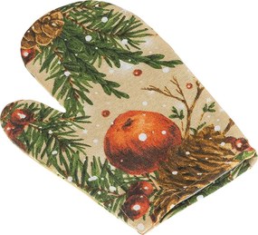 Bellatex Kuchyňská chňapka vánoční Zelená,Béžová,Oranžová 28x18 cm