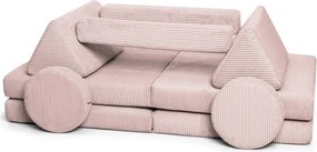 Velký multifunkční skládací bunkr z manšestru SOFA PURE Zvolte barvu: Světle růžová