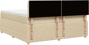 Box spring postel s matrací krémová 200x200 cm textil 3287575