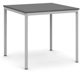 Jídelní stůl, 800 x 800 mm, deska grafit, podnož sv. šedá