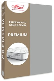 JERSEY PROSTĚRADLO PREMIUM 200X220 CM ŠEDÉ