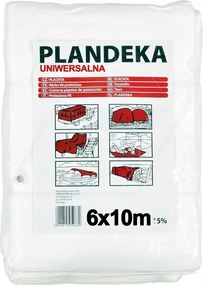 Plachta Bílá 6x10 m Voděodolná Uv+ Silná Krytka