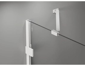 Mexen Lunar, pravý výklopný pětiúhelníkový sprchový kout 90 x 80 cm, 8mm čiré sklo, bílý profil, 831-090P-080L-20-00-P
