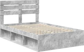 Rám postele s čelo Beton 120 x 200 cm Masivní borové dřevo 3411434