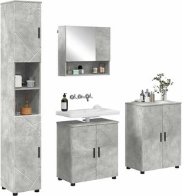 Sada koupelnového nábytku 4 ks Betonově šedá 61 x 35 x 64 cm 3393006