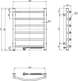 Aqualine Aqualine, SUPE elektrický sušák ručníků, 480x600mm, 148W, bílá, SU148