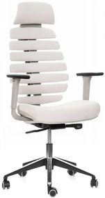 kancelářská židle FISH BONES PDH šedý plast,  smetanová 26-61, 3D područky
