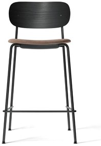Audo CPH Černá dubová barová židle AUDO CO 68,5 cm s hnědým sedákem