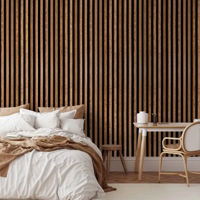 Tapeta Slats - Decorative Wooden Slats in Vintage Style