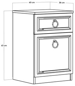 Noční stolek 63x40 cm bílá