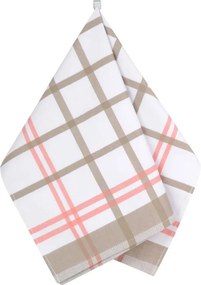 Bellatex Kuchyňská utěrka 1 ks Růžová,Béžová 50x70 cm