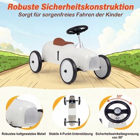 Costway Historické kovové auto pro batolata od 18 měsíců, bílý
