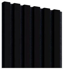 Akustické panely - lamely na černé plsti - Černá